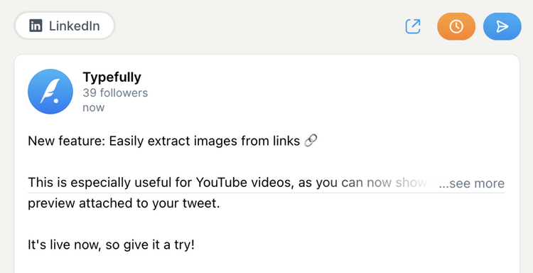 Publish Standalone LinkedIn Posts | Typefully Changelog