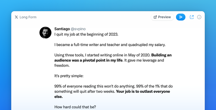 Write 𝕏 Long Form Posts with Typefully | Typefully Changelog